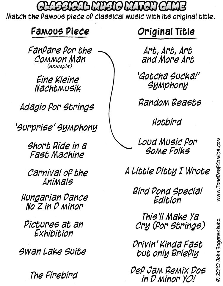 Classical Music Matching Game – Tone Deaf